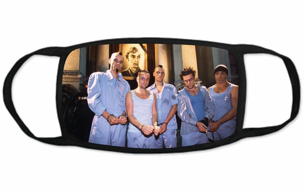 Маска защитная тканевая на лицо Rammstein, Рамштайн №7, Детская - 18 на 10 см