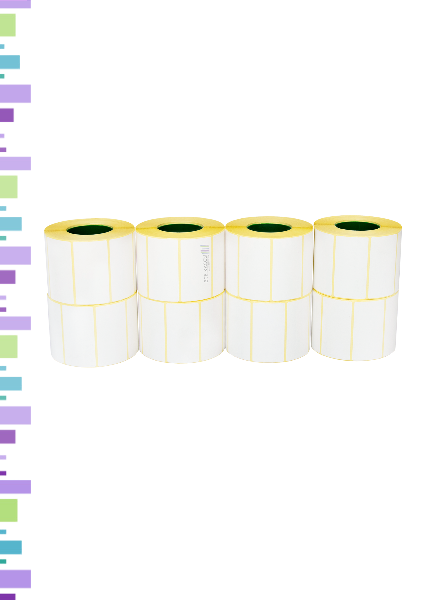 Термоэтикетка ЭКО 58х30, 8 роликов (800 шт в ролике) втулка 40 мм упаковка