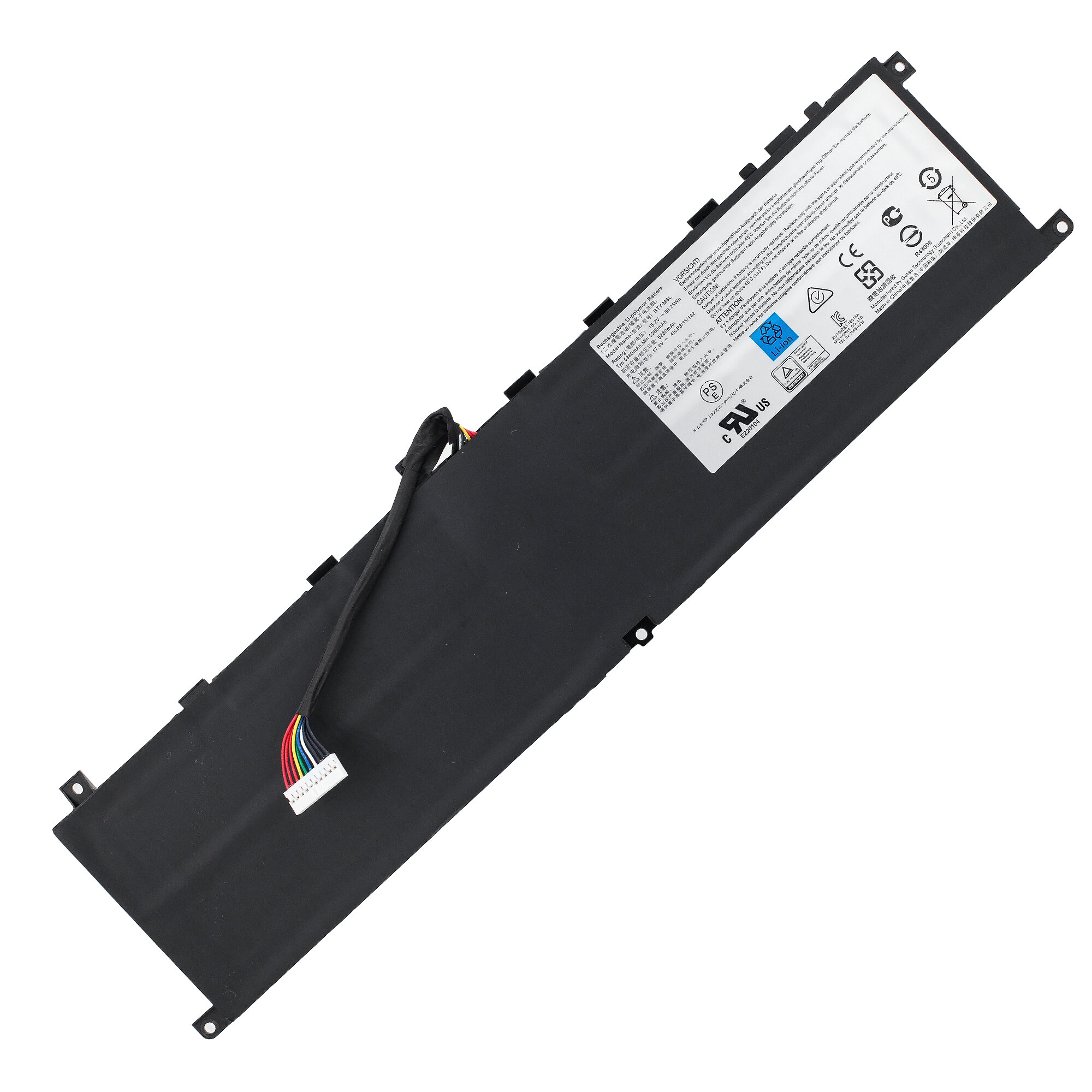 Аккумулятор для ноутбука MSI P65 Creator 9SE / MSI P75 Creator 9SE / MSI GS65 8RF Stealth Thin / MSI PS63 Modern 8RC / MSI GS65 8RE Stealth Thin / MSI P65 Creator 8RD / MSI P65 Creator 8RE / MSI GS75 Stealth 9SE / MSI GS65 Stealth 9SE - батарея 80.25Wh