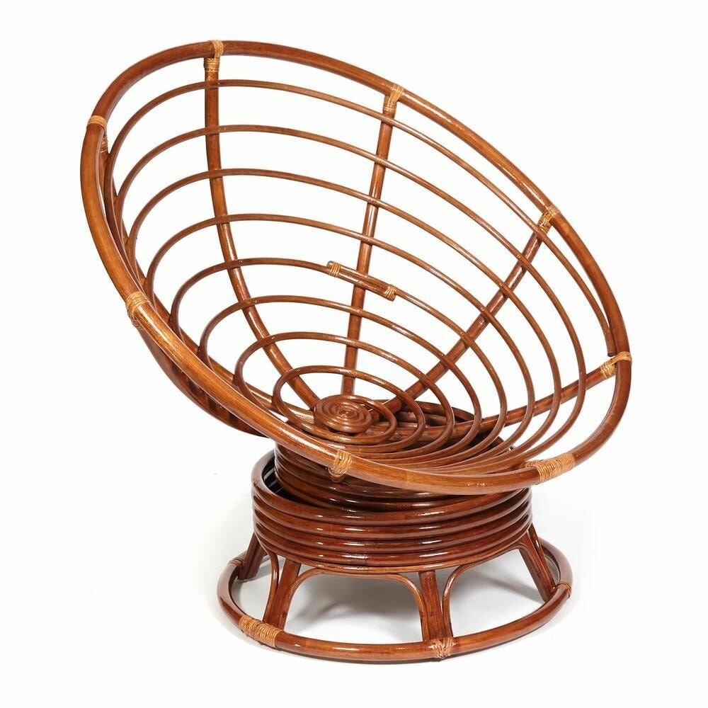 Кресло-качалка для сада TetChair PAPASAN/папасан, ротанг натуральный, без подушки, орех