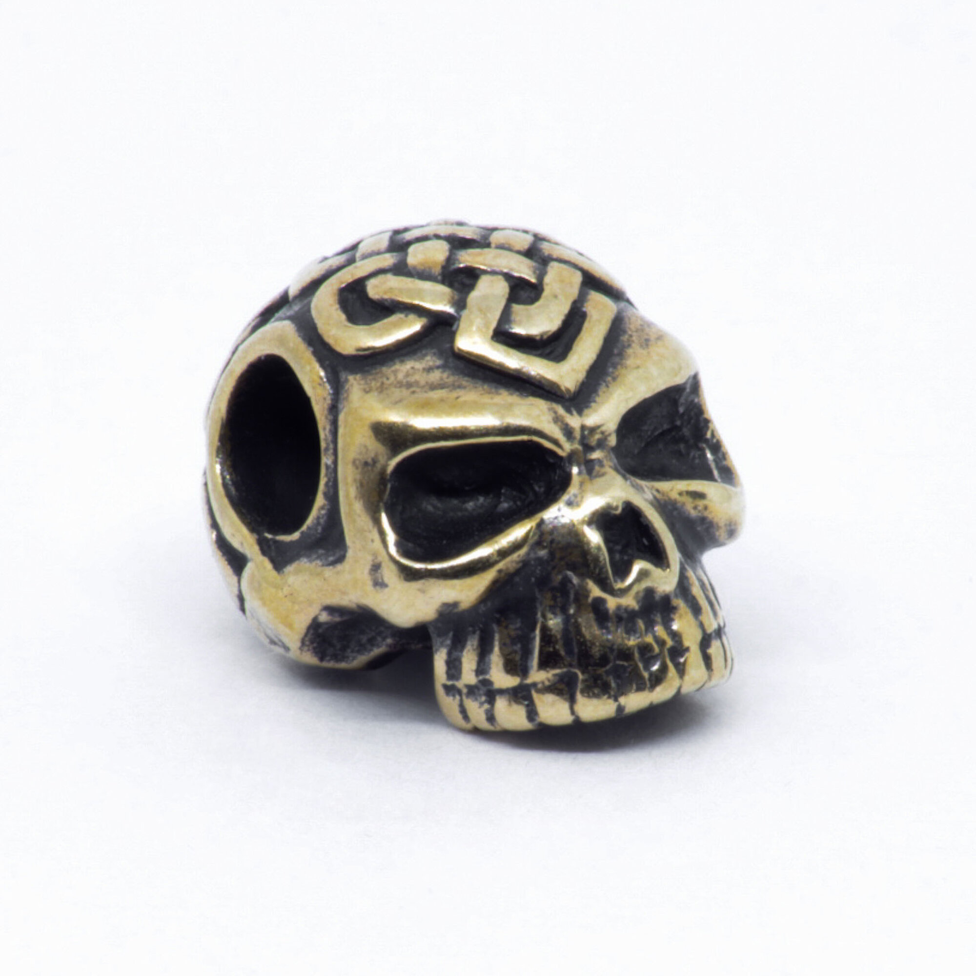 Бусина Череп с узором Авторская бронза Рязанская литейная мастерская