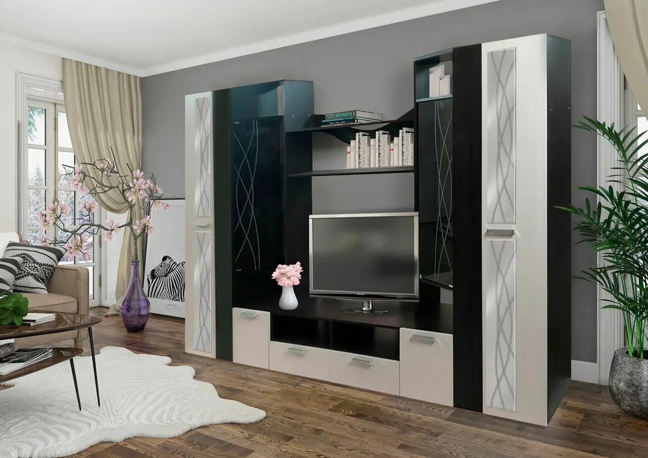 Гостиная "Гамма" (3200х2024х466) Венге/дуб атлант (Rikko)