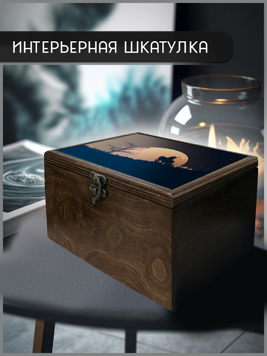 Шкатулка интерьерная для украшений универсальная 22x17x12 см игра Ведьмак 3 (Witcher, Геральт, темное фентези, Сапковский) - 2071