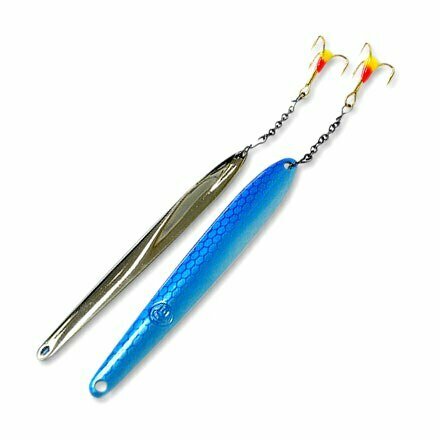 Блесна колеблющаяся NILS MASTER Hanski зима вертикал. цепочка тройник с каплей 4.0г 50мм #586 S/Blue