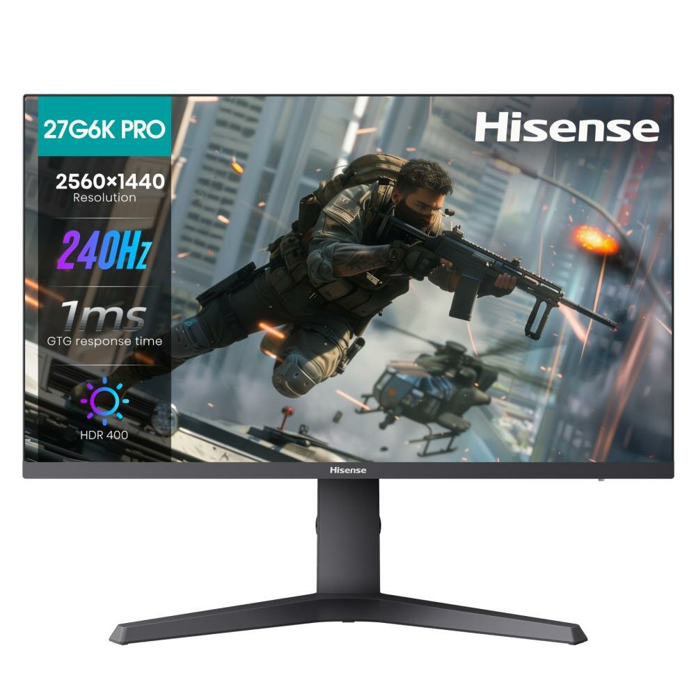 Монитор Hisense 27" 27G6K-Pro, 2560x1440, 16:9, IPS, 1ms, 320cd, 240Hz, HDMI, DP