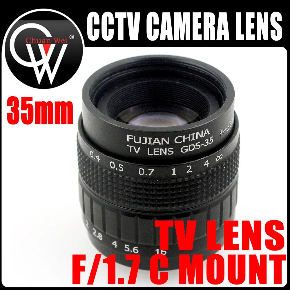 Профессиональный объектив Chuan Wei 35 мм f/1.7 C Mount