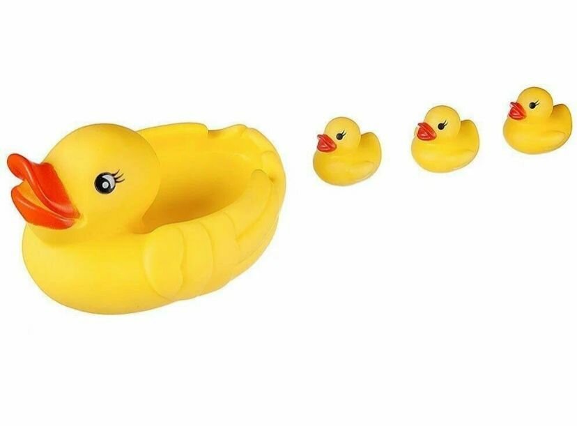 Набор резиновый игрушек для ванной Abtoys Веселое купание Уточка с тремя утятами