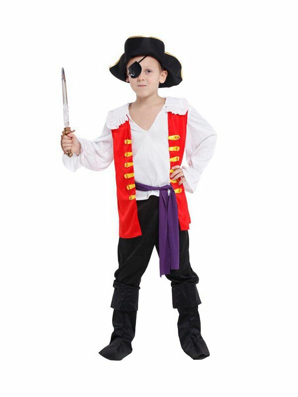 Костюм I-Bright Company "Пират", жилет, красный, размер 130-140, полиэстер