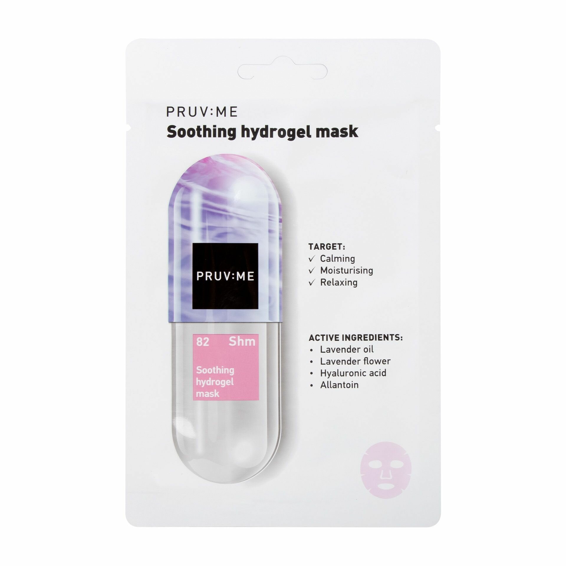 PRUV: ME Shm 82 Soothing hydrogel mask Маска для лица гидрогелевая успокаивающая, 30 г