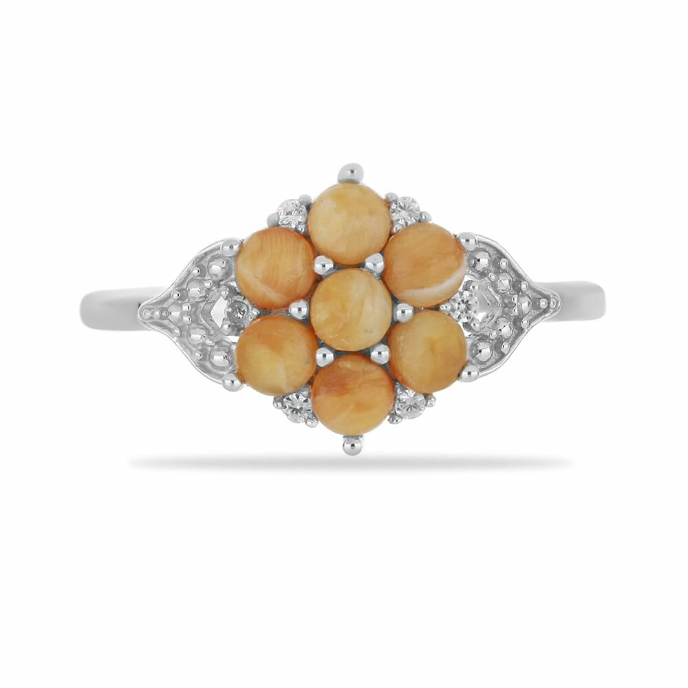 Кольцо, серебро, 925 проба, родирование, бирюза, фианит