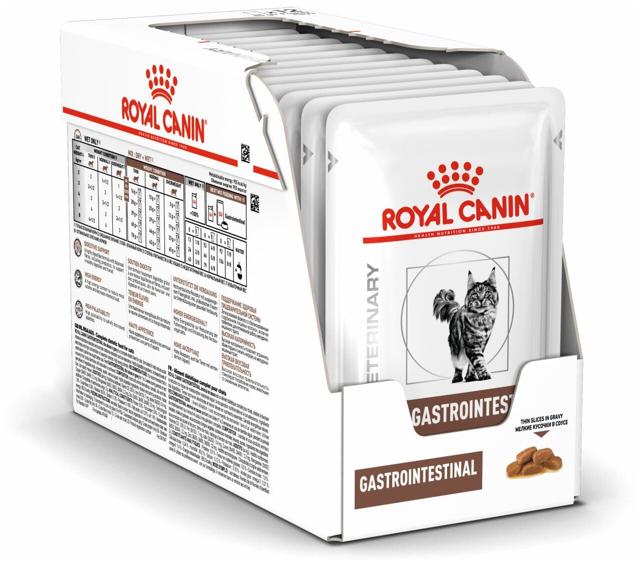 Влажный корм для кошек Royal Canin Gastro Intestinal, при проблемах с ЖКТ, с птицей 12 шт. х 85 г (кусочки в соусе)