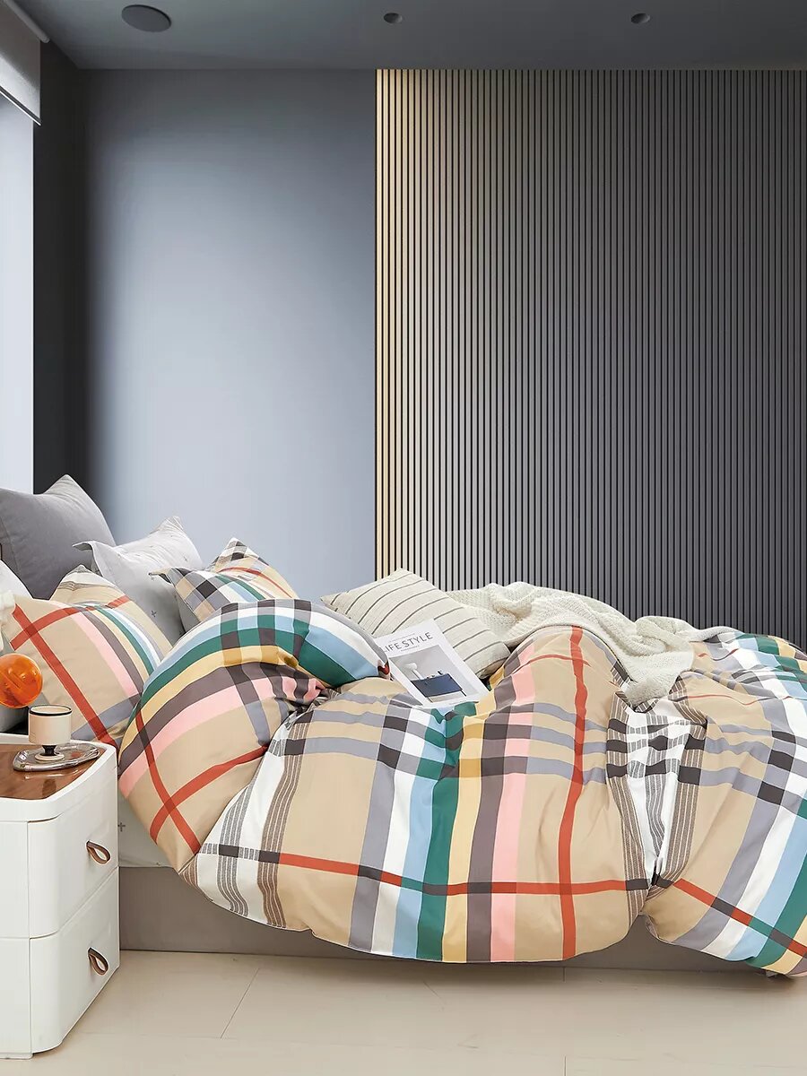 Постельное белье евро 4 наволочки хлопок Twill