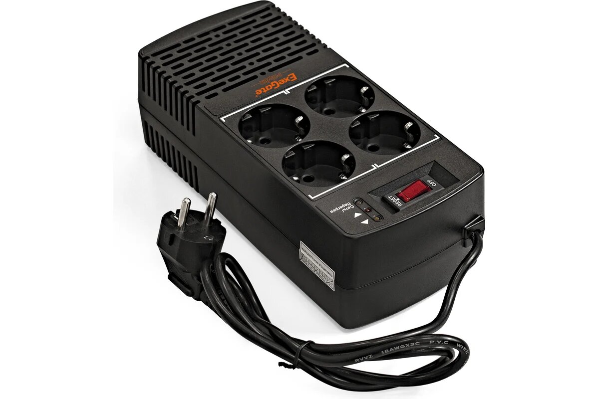 ExeGate Стабилизатор Power AD5000-800 800VA/400W, диапазон 150 .280В, 4 евророзетки 285938