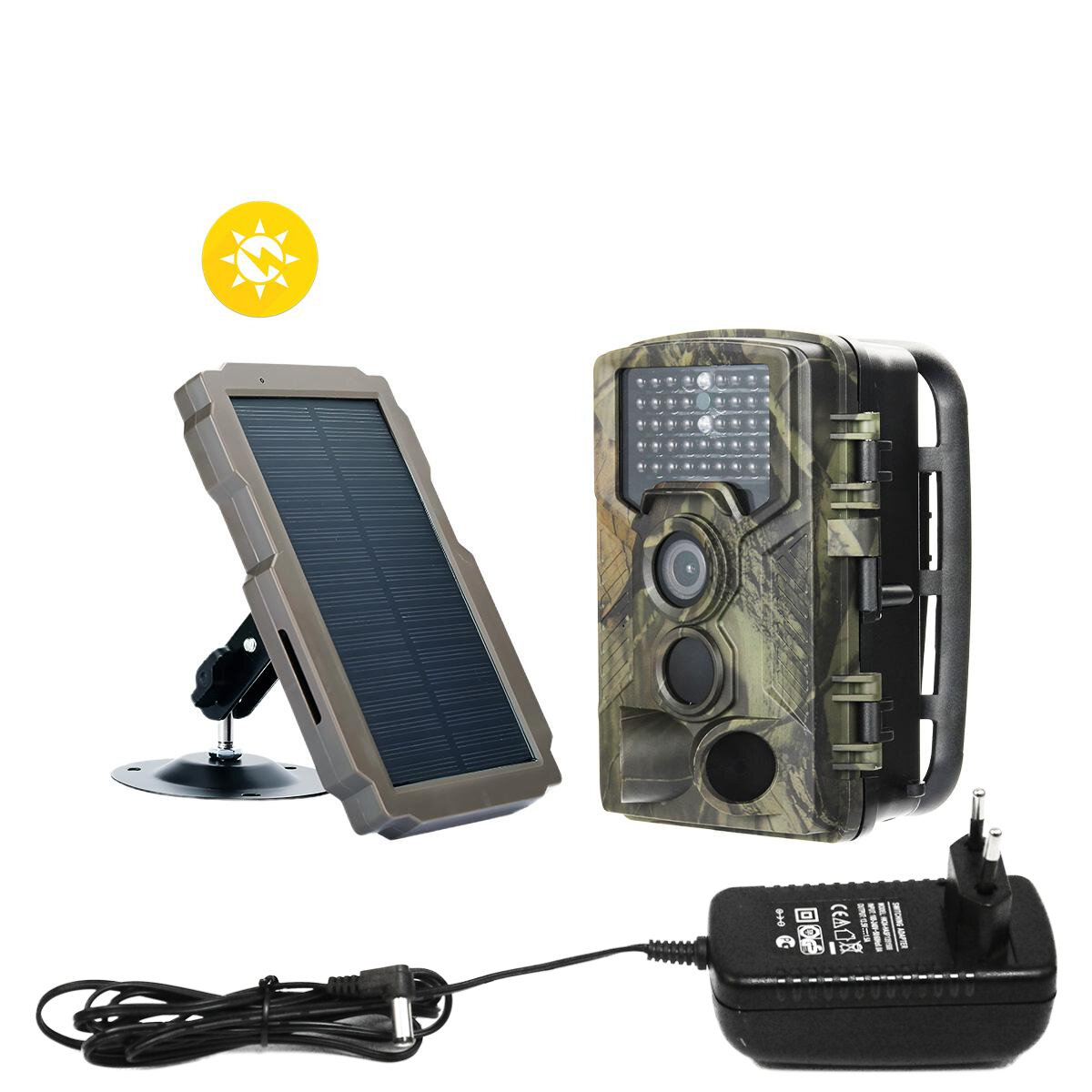 Набор фото-ловушка Филин HC800-A (FullHD) (E2212EU) и солнечная панель SP-Dual-08 (фотоловушка с солнечной батареей). Фотоловушка для дачи.
