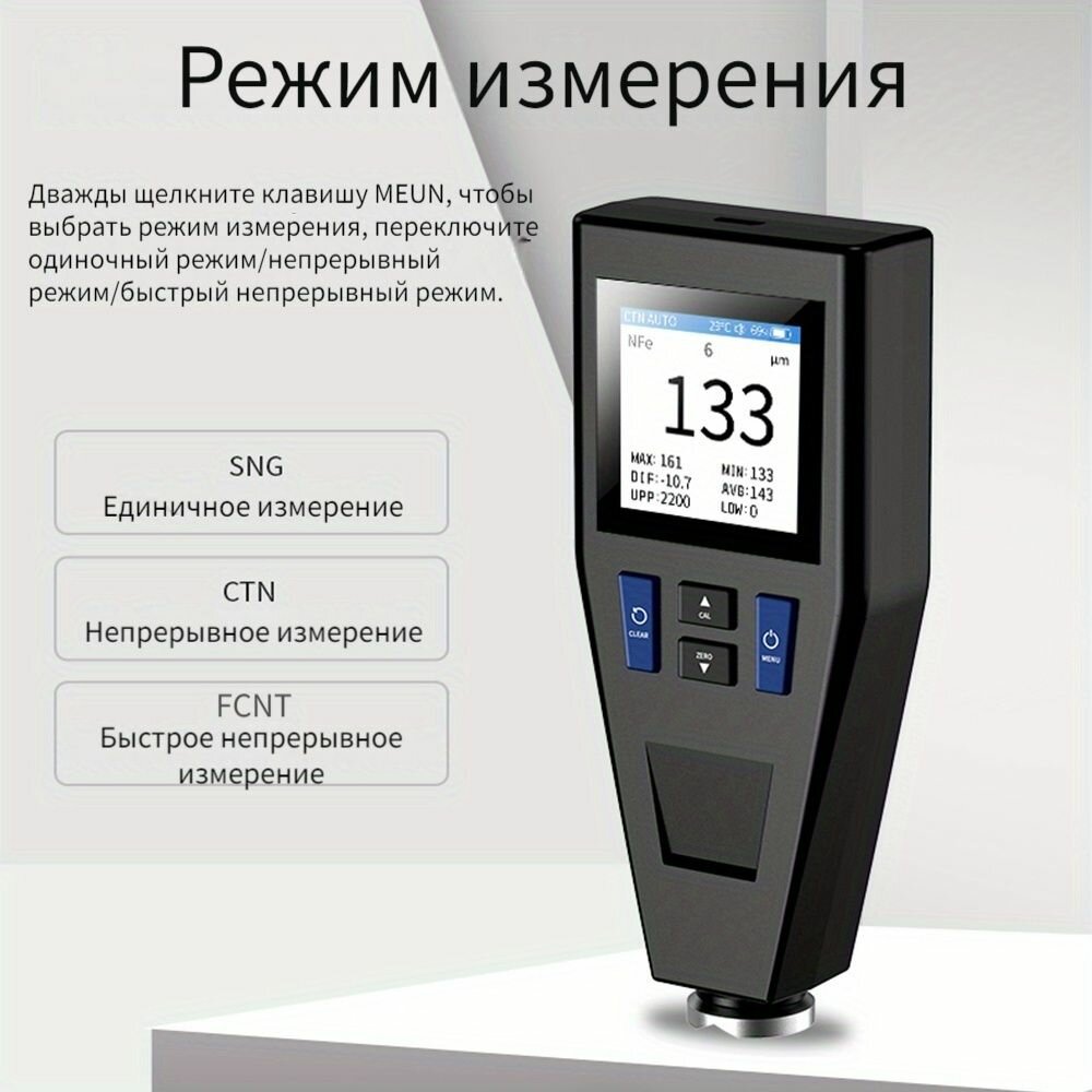 NOHAWK Измеритель толщины покрытия, измеряющий магнитное, немагнитное покрытие, перезаряжаемый, автомобильная лакокрасочная пленка