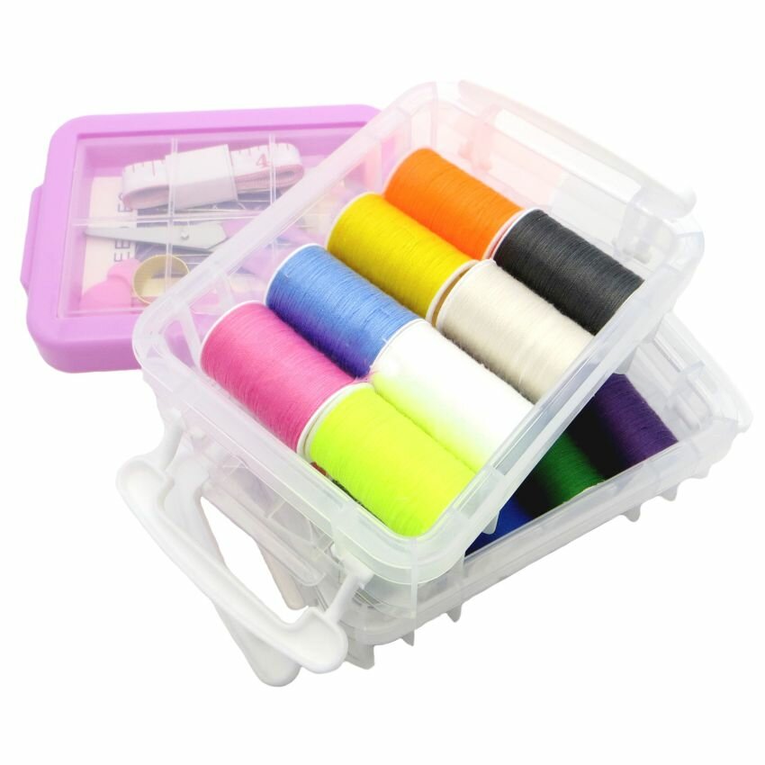 Швейный набор Crafty Tailor розовый нитки 16 цветов, 10 игл + 5 аксессуаров