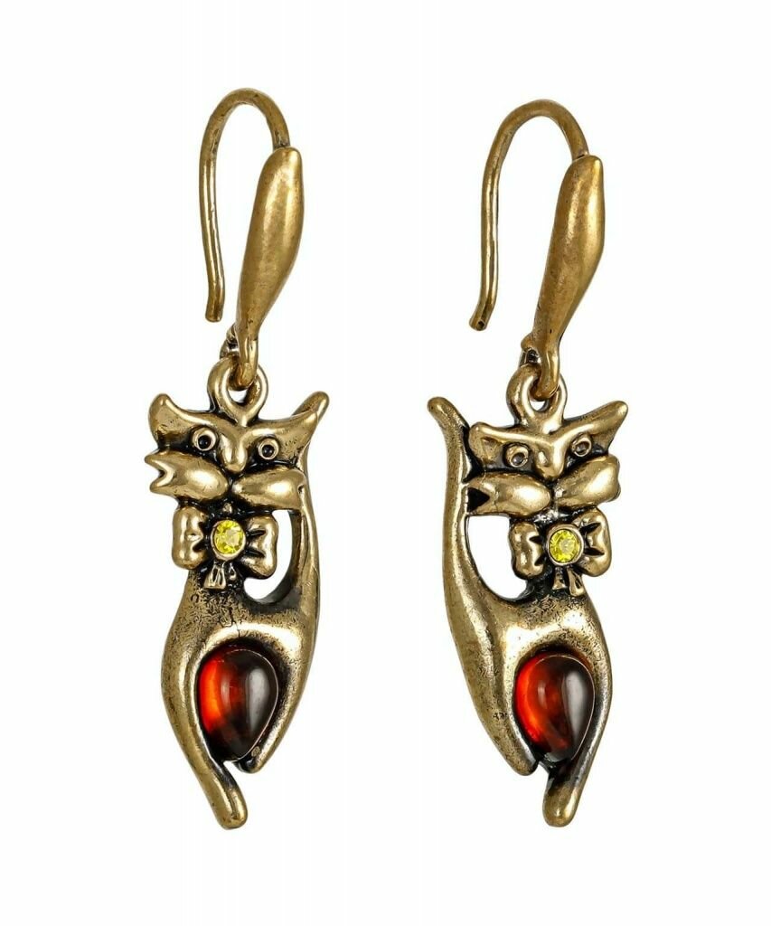 Серьги, янтарь