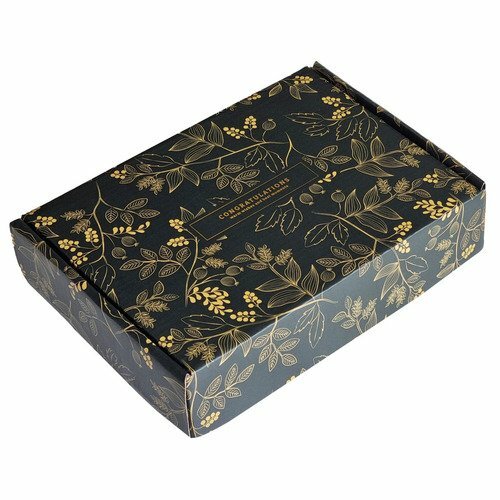 Коробка подарочная, картон с ламинацией, Коллекция June, черный, 160х220х50 мм