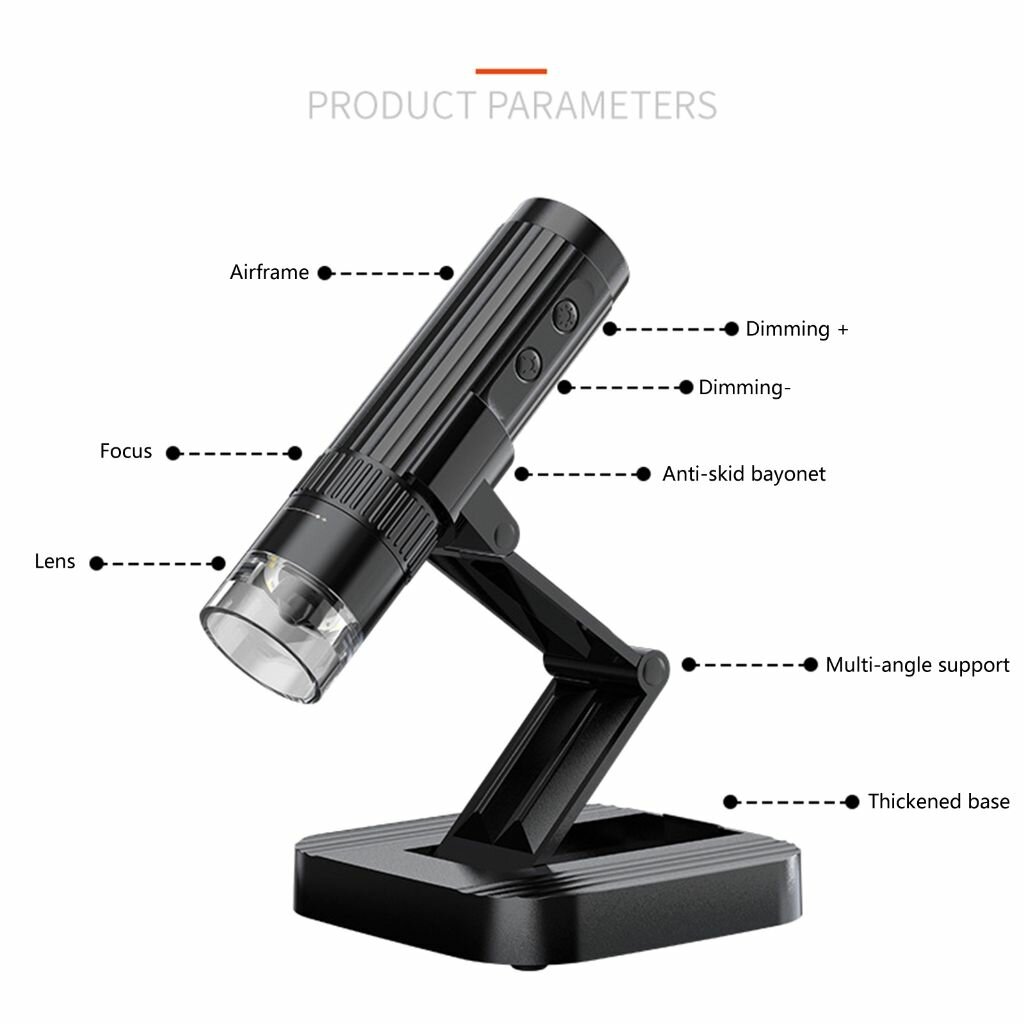 Легкий микроскоп для мобильного телефона с увеличительной линзой для точного контроля