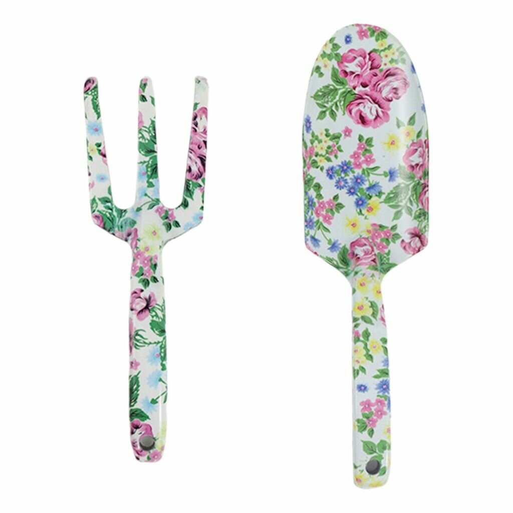 Садовый инвентарь, Набор садовых инструментов из нержавеющей стали с принтом - цветы, 1 комплект