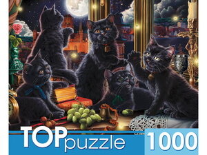 Пазл 1000 деталей Toppuzzle Черные котята и светлячки (Ф1000-3869)
