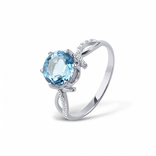 Перстень, серебро, 925 проба, родирование, фианит