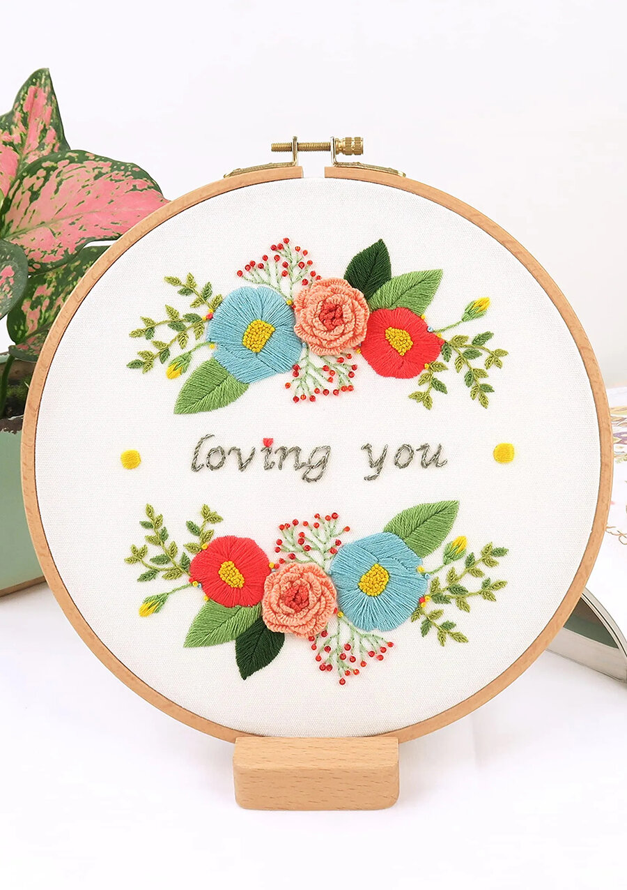 Набор для вышивания "Люблю тебя" Рукоделие и Вышивка, 13x11см, вышивка гладью, канва