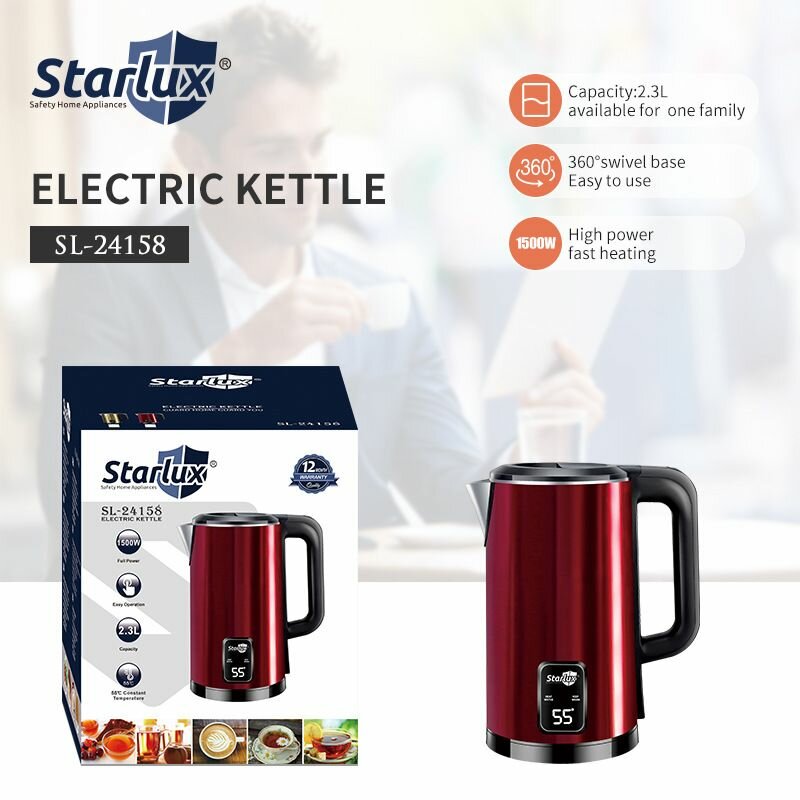 Электрический чайник, автоматическое отключение питания, нержавеющая сталь 304, кипящая вода с постоянной температурой