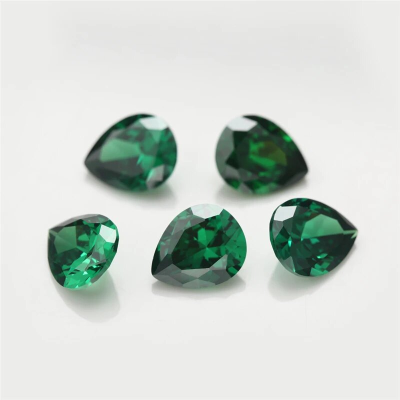 Зеленые кубические цирконии SHIQIER 2x3-10x14 мм Изумрудный, 8x12mm 10pcs, Green