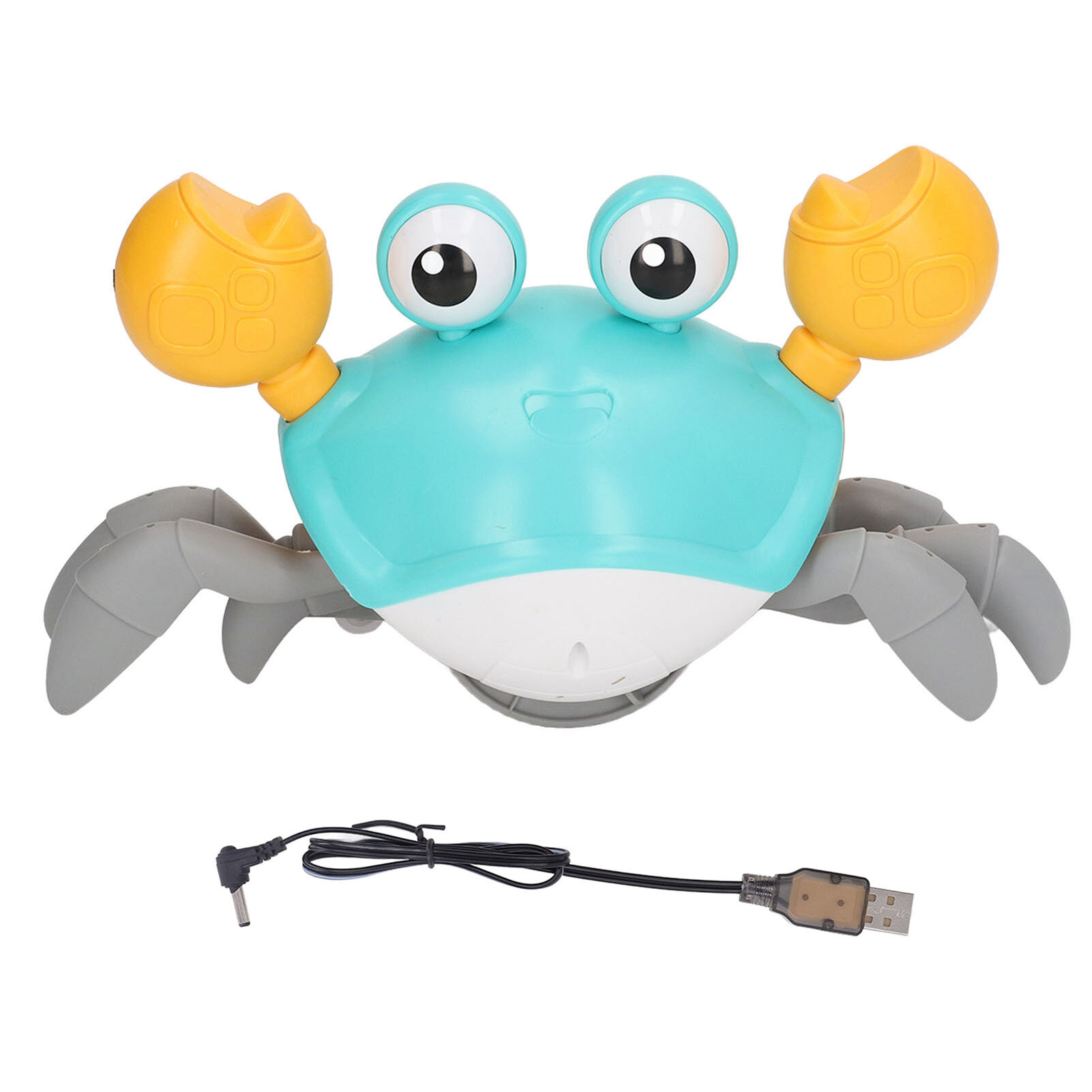 Crawl Crab Toy Automatic Obstacle Avoidance Electric Rechargeable USB with Lights Music Baby Toys Green