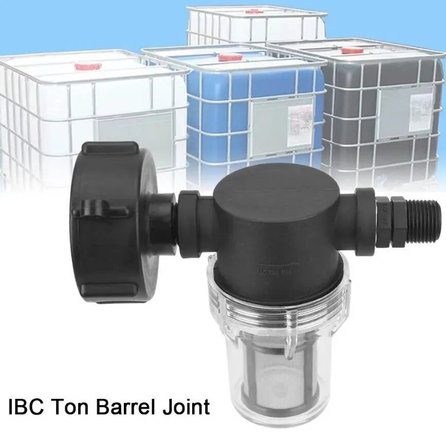 Фильтр G 1/2" для еврокуба / на бочку / Переходник с фильтром для емкости
