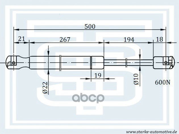 Амортизатор багажника Audi Q5 8R0827552B 183027/8R0827552B 8R0827552B STARKE арт. 183027