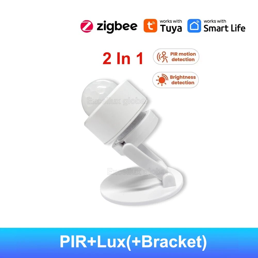 Tuya Zigbee 3.0 датчик движения With Lux (Bracket)