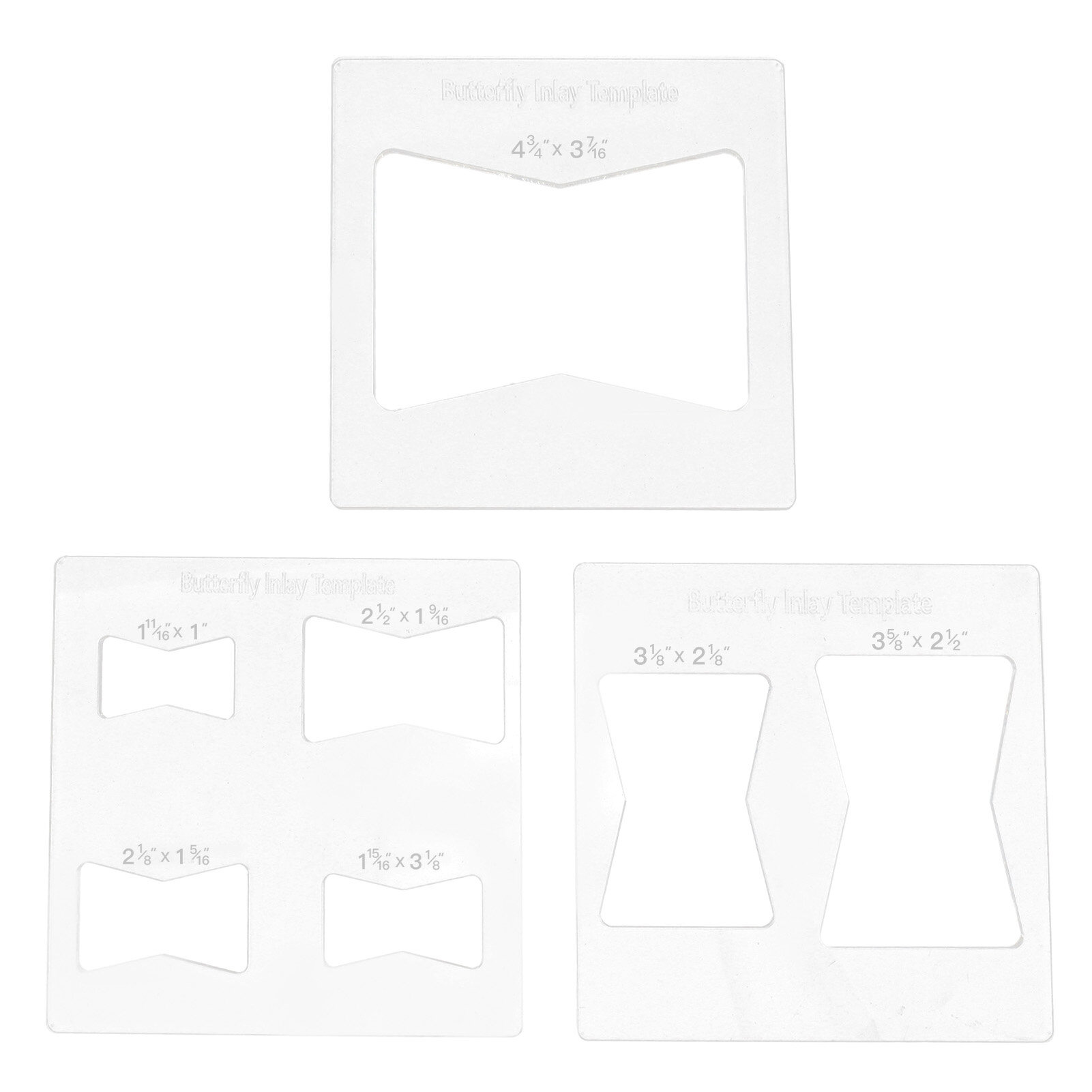 3pcs 6x6 дюймов для ключа бабочки маршрутизатор и декоративные шаблоны для деревообработки для деревообработки