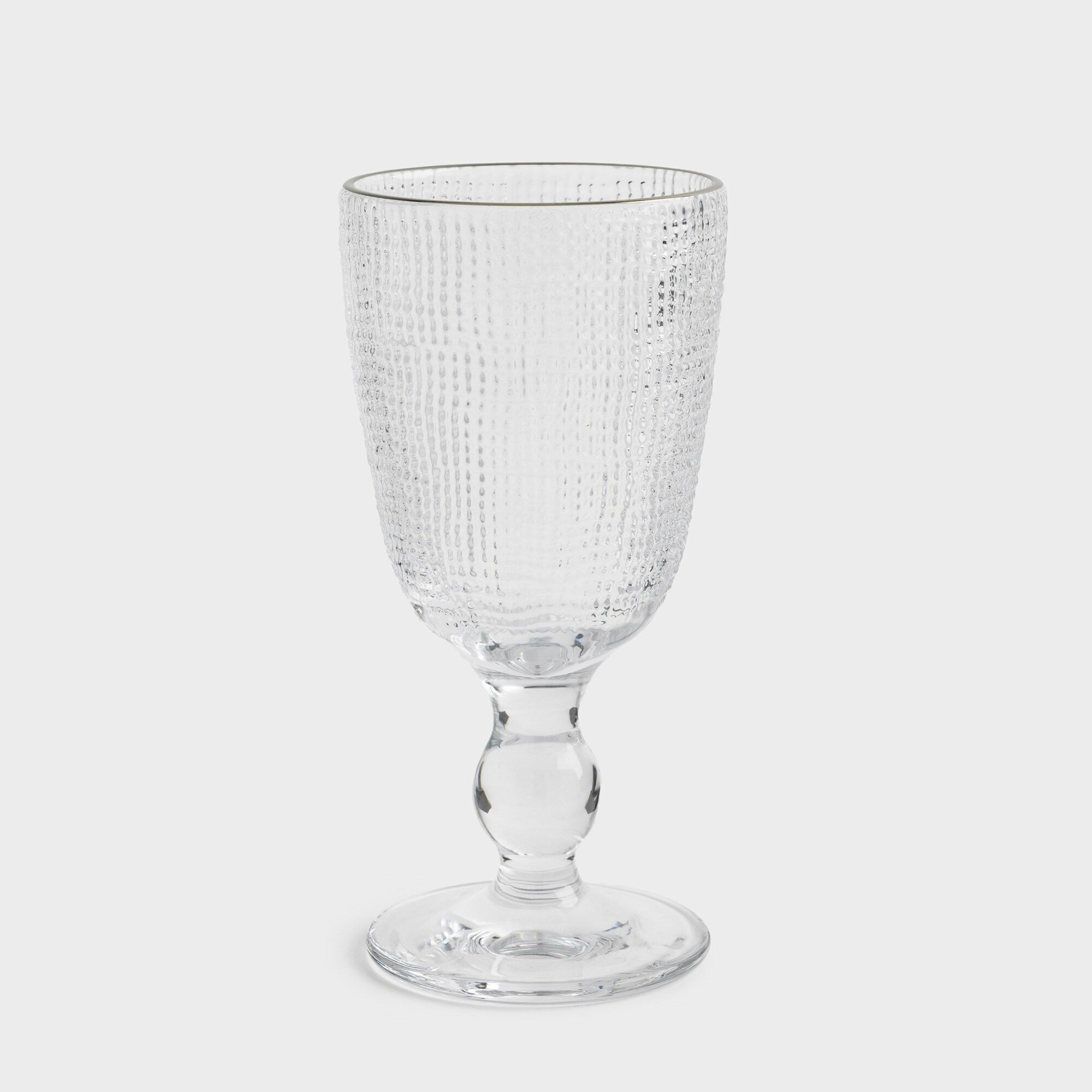 Бокал-кубок для вина, 260 мл, стекло Р, с серебристым кантом, Grain silver, Kuchenland