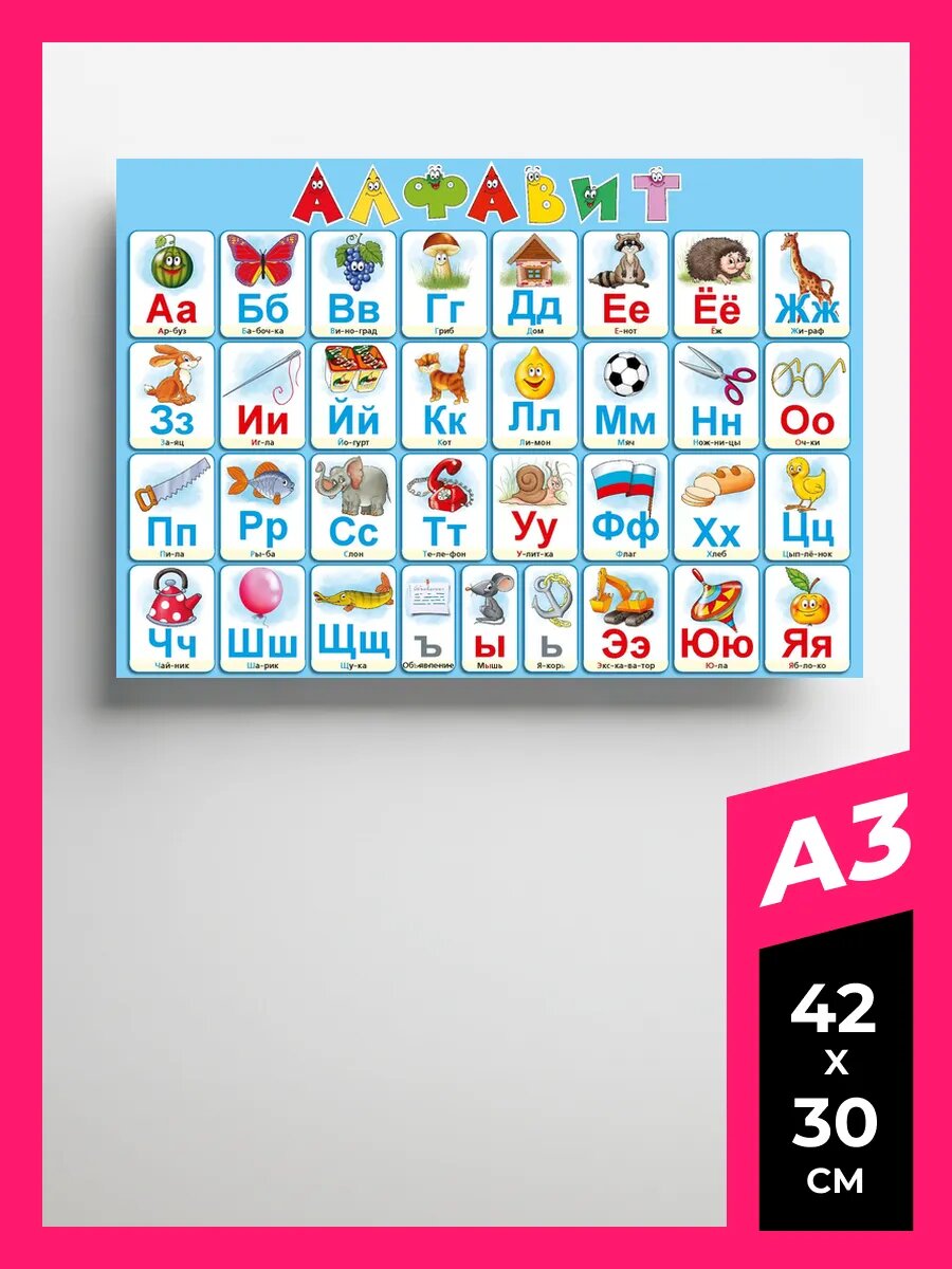 Плакат буквы русского алфавита постер 2 A3