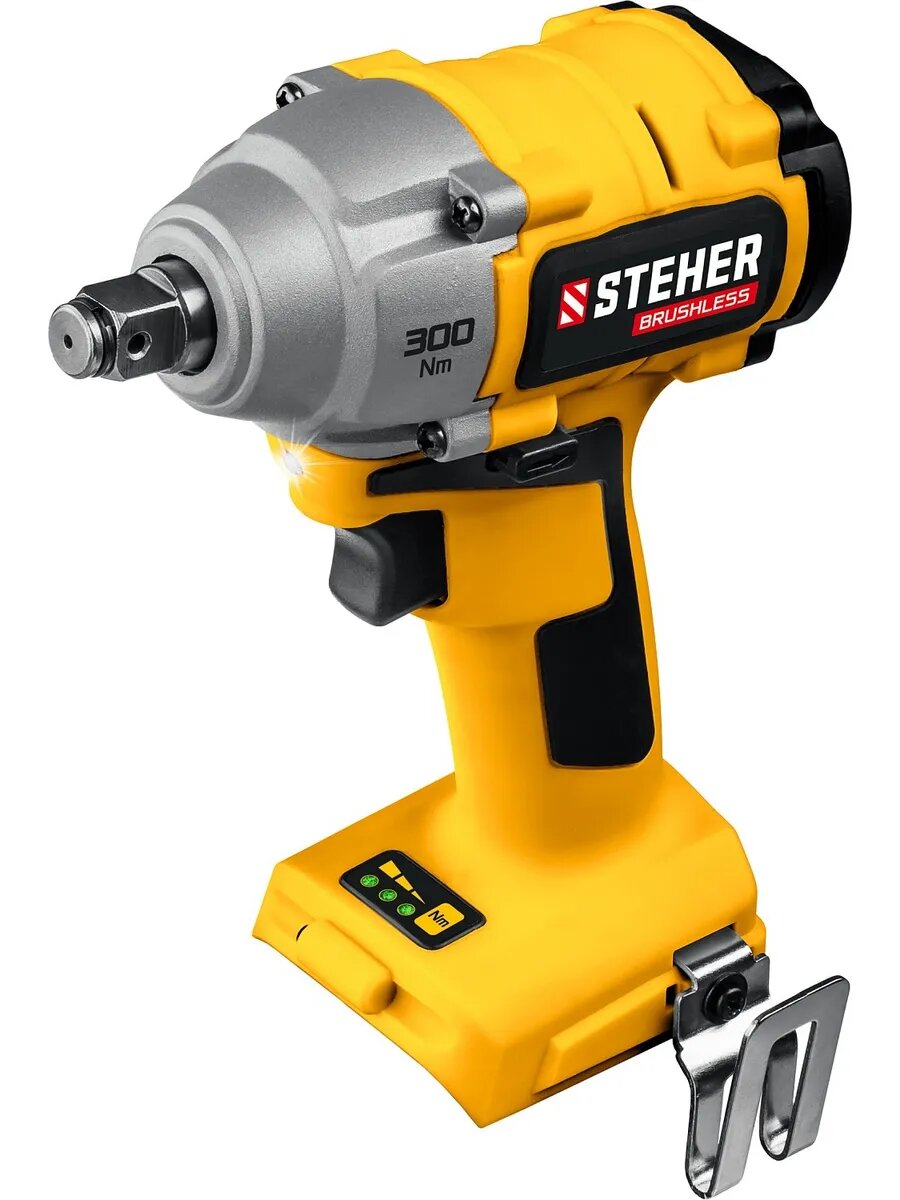 Ударный гайковерт Steher CWB-300, патрон: квадрат 1/2", питание от аккумулятора Li-Ion 20В