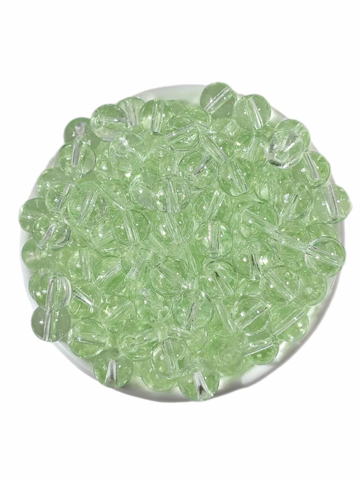 Category93_RU,100 шт, круглые бусины из прозрачного стекла ручной работы-зеленый