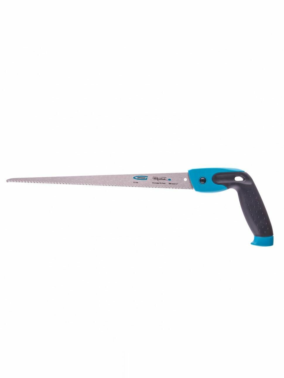 Ножовка по дереву Piranha, выкружная, 300 мм/12", 11-12 TPI, каленый зуб 3D, двухкомпонентная рукоятка Gross 23100