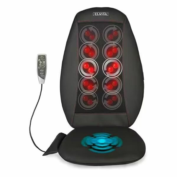 Массажная накидка PlanTA MN-500B, искусственная кожа, для спины и ног, 3 программы, черная