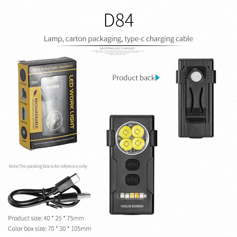 Перезаряжаемый портативный фонарик E－SMARTER D84