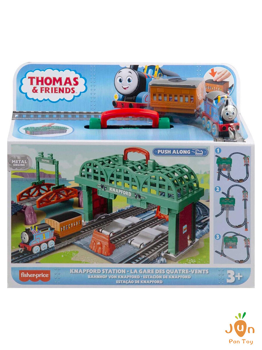 Томас Fisher-Price Thomas & Friends Knapford Station Diecast Toy Train & Track Set / Игровой набор 2 в 1 и футляр для хранения вещей для детей дошкольного возраста в возрасте от 3 лет и старше