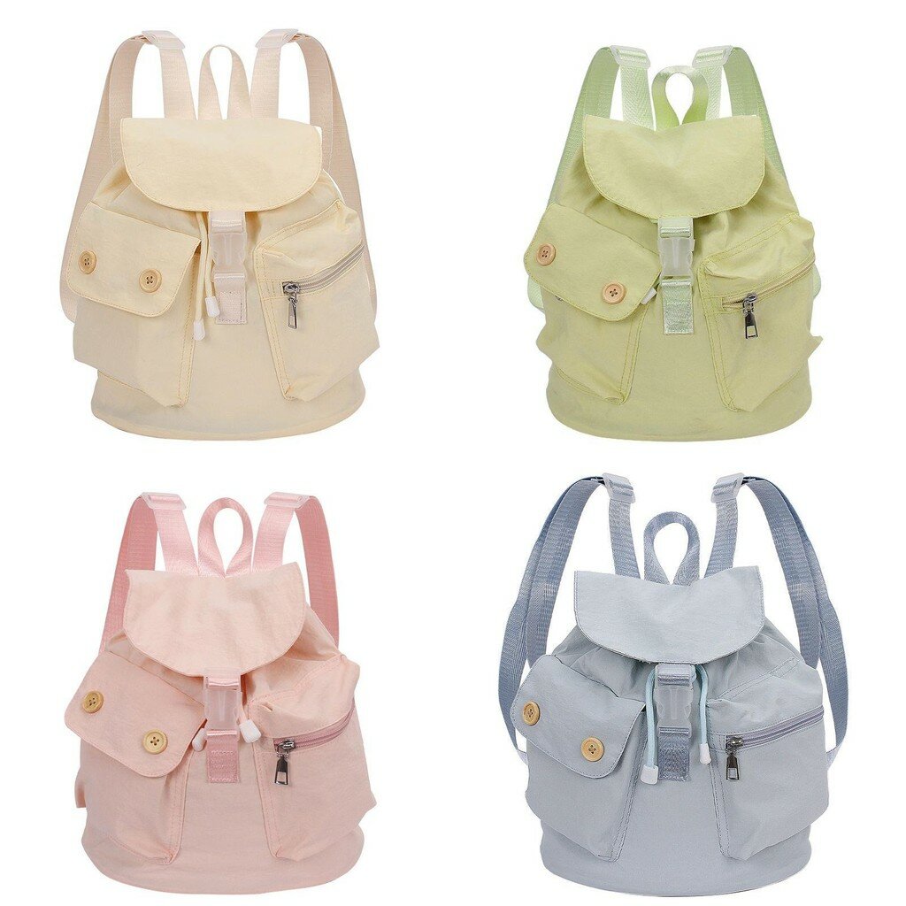 College style nylon student backpack with drawstring closure for daily use — фото 1