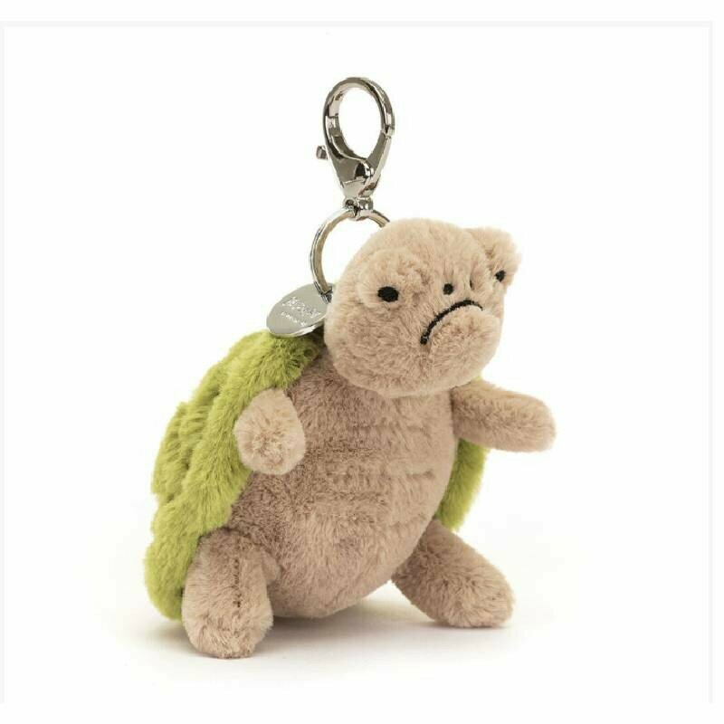 Soft plush turtle keyring with short pile material for kids and travel accessories