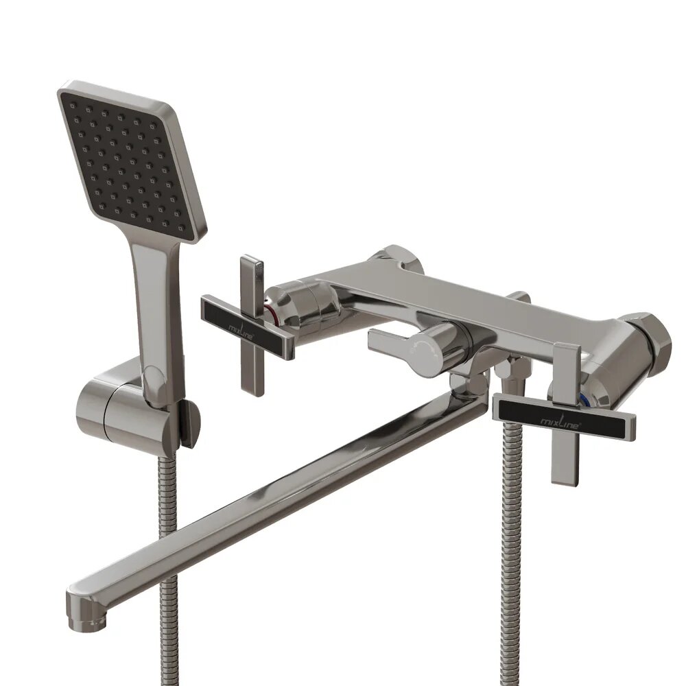 Смеситель для ванны и раковины 1/2 керамический MIXLINE ML37-02 "Cross"