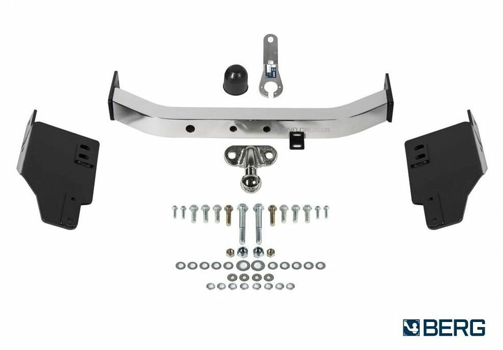 Фаркоп для Toyota LC Prado Black Onyx (J150) (2020-2022) с нержавеющей хром. накладкой