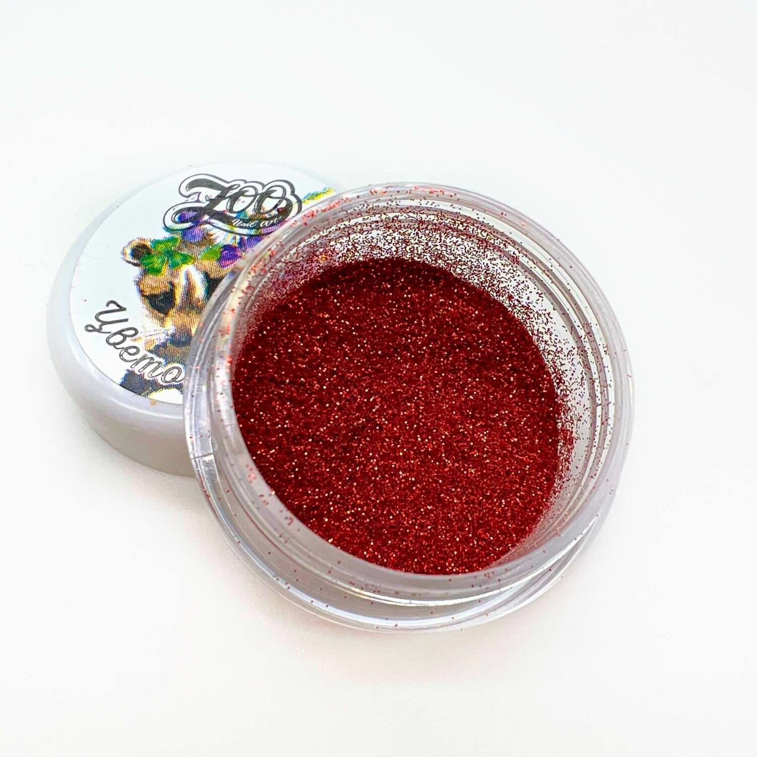 Глиттер с зеркальным блеском Цветочная пыльца Zoo Nail Art №1717 красный 1 г