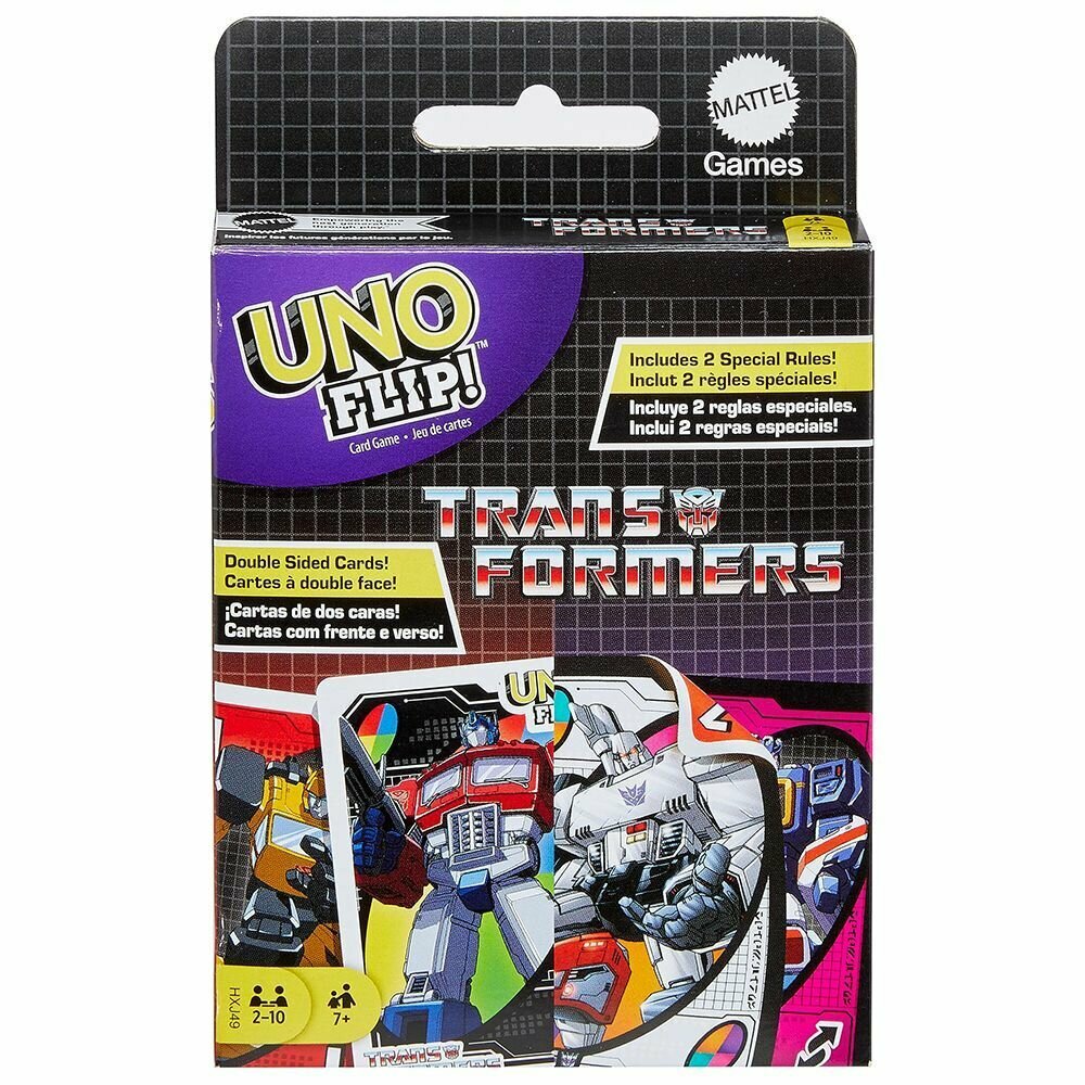 Mattel Games UNO FLIP Transformers Настольная игра HXJ49/карточная игра уно.