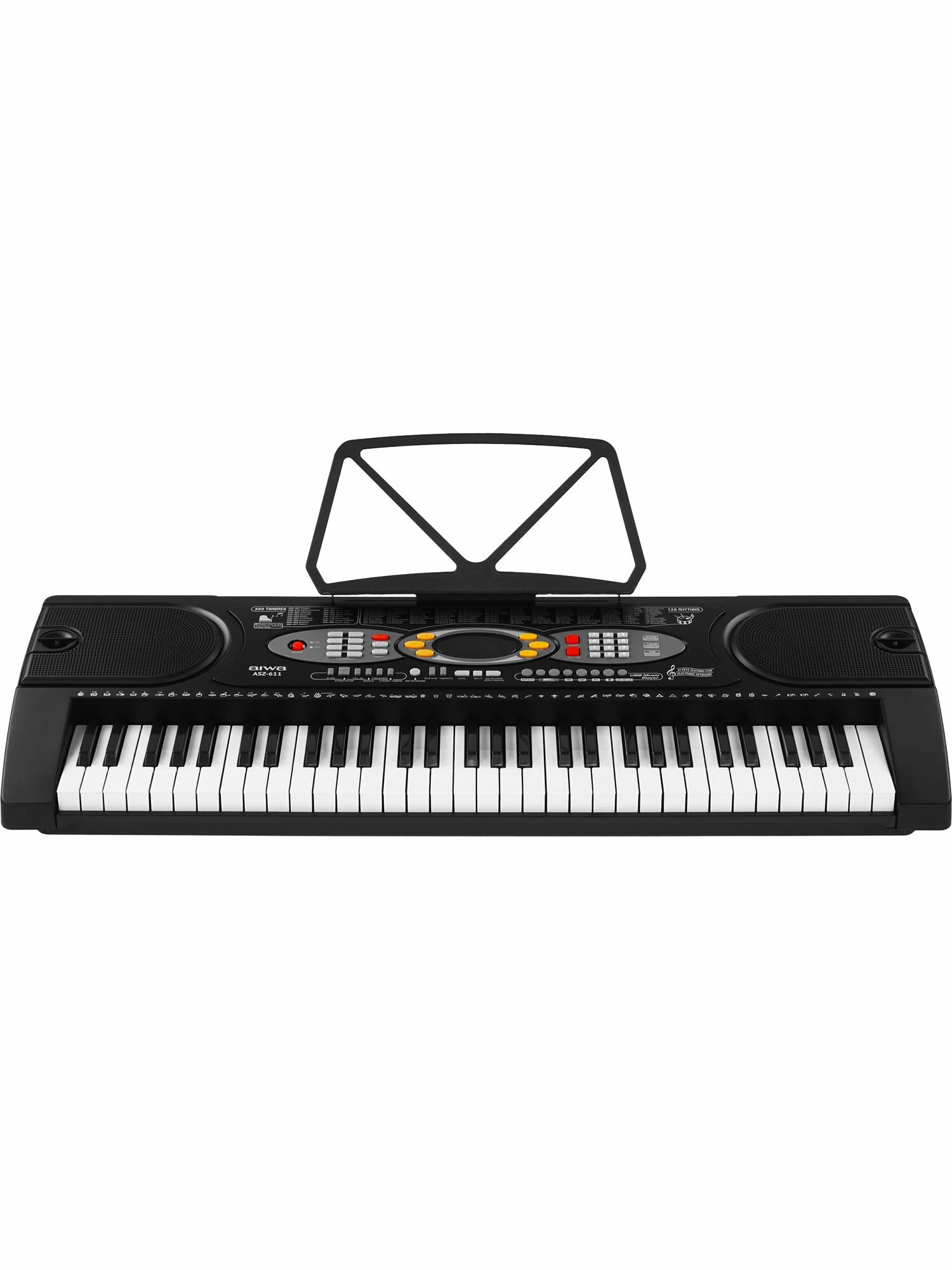 Синтезатор AIWA ASZ-611, черный, 61 клавиша, компактный, полифония 16.