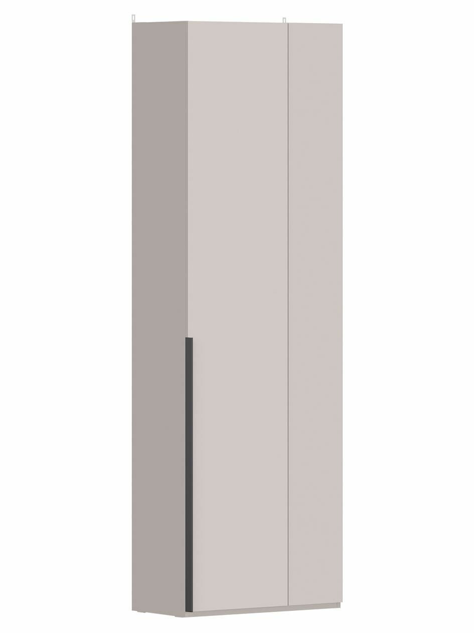 Распашной шкаф для одежды Осака угловой, с доводчиками, с полками, со штангой, 70х36.6х217.1 см, Осака Велюр / Сантьяго софт Одна дверца